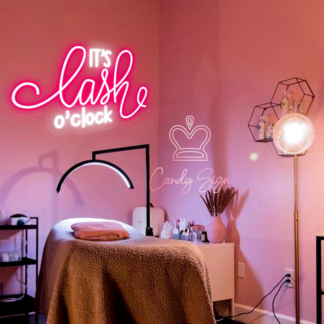 It's Lash Time Neon Sign,lash Room LED Neon Sign Custom,lash Studio ...