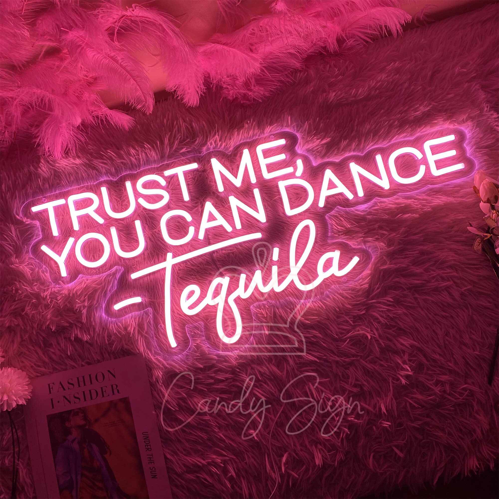 Trust Me,you Can Dance-tequila,custom Neon Bar Light,pink Neon Sign for ...