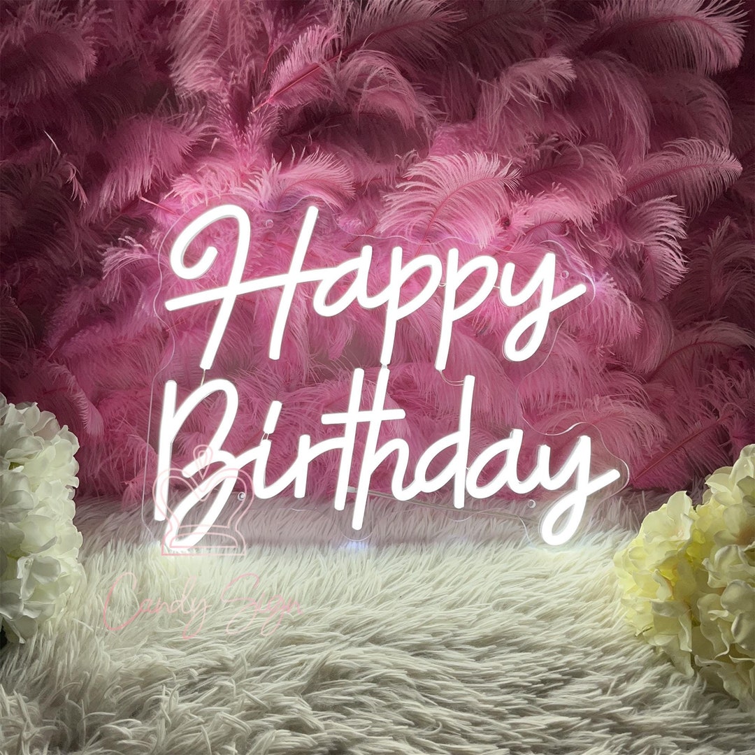 Happy Birthday LED Neon Sign,usb Neon Light,baby Shower Birthday Party ...