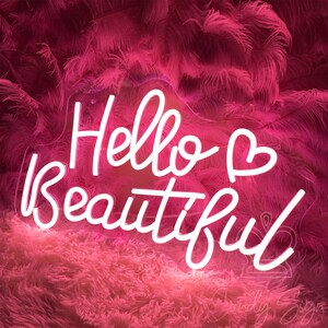 Hello Beautiful Neon Sign Custom Neon Salon Decor Led Sign for - Etsy