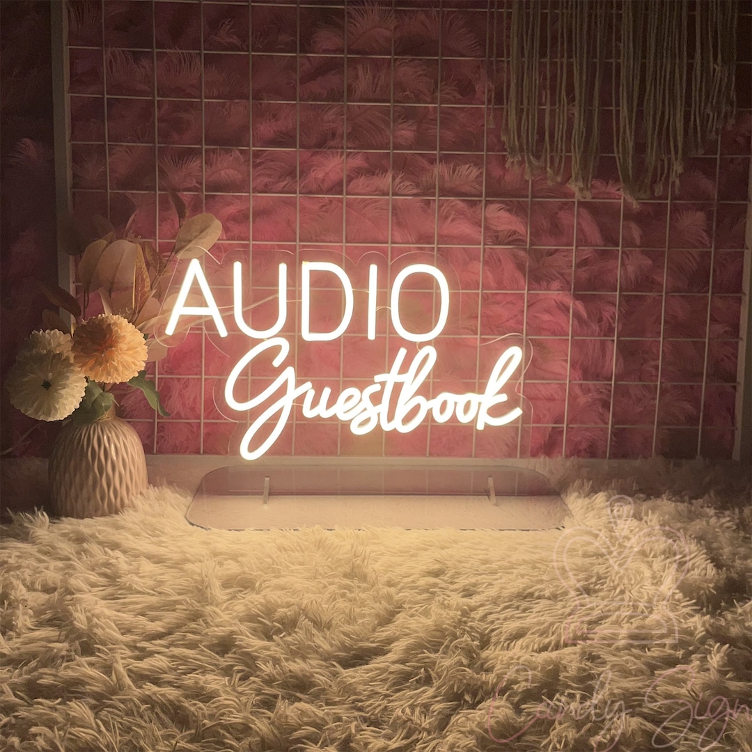 Audio Guestbook Neon Sign Custom Table Wedding Neon Sign Guestbook ...
