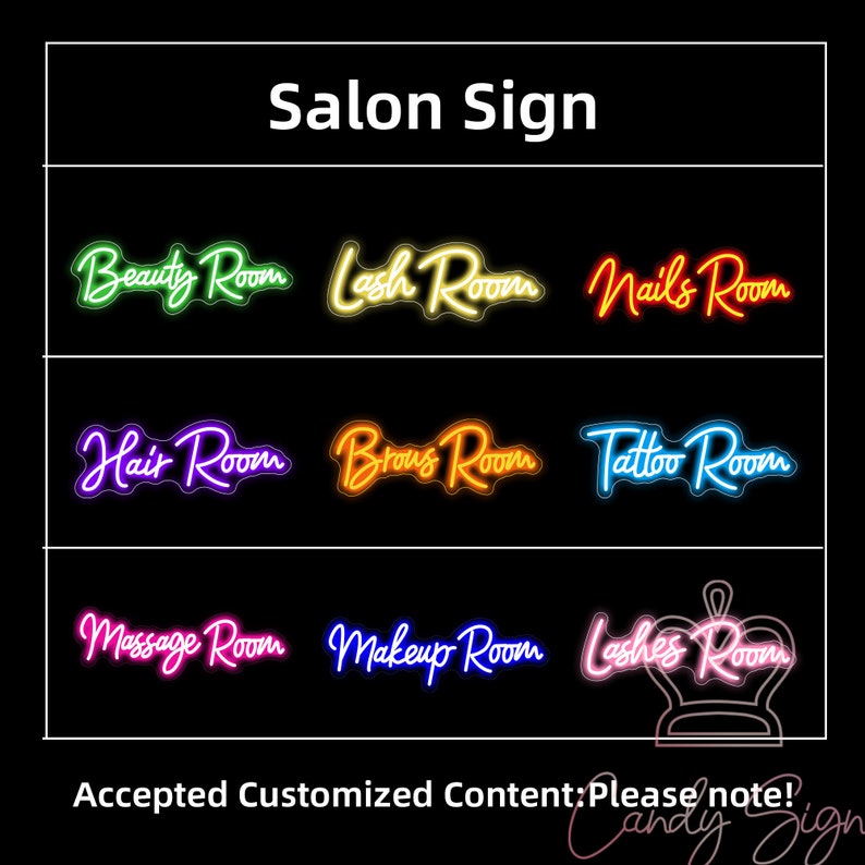 Nails Room Neon Sign Custom Salon Neon Sign Beauty Salon Led Light Sign ...