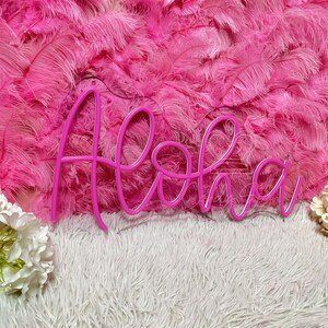 Aloha Neon Sign,custom Hawaii Tropical Pink LED Neon Light,summer Beach ...