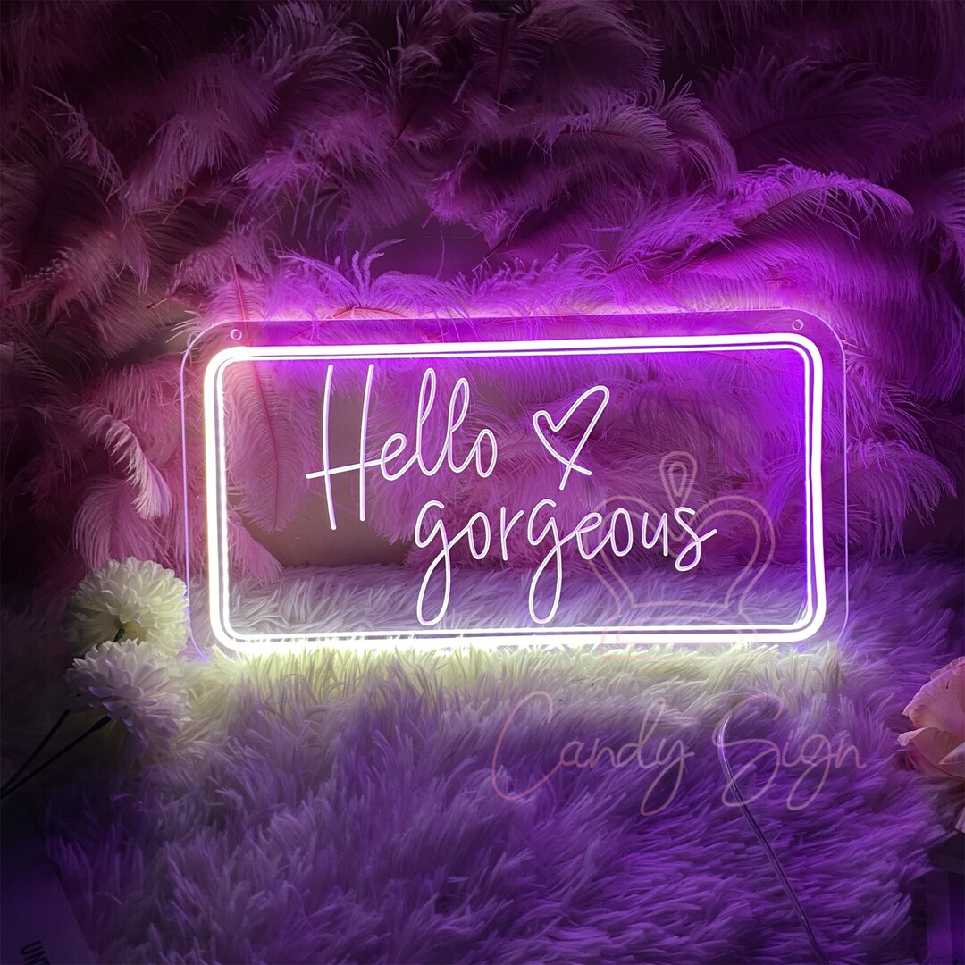 Hello Gorgeous Neon Sign,custom Salon Room Neon Light,usb Led Light ...