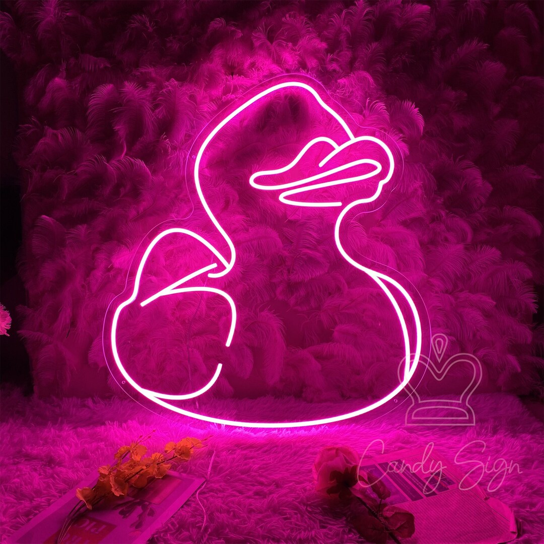 Pink Duck Neon Sign,custom Animal Sign,pink Art,neon Sign Bedroom,kids ...