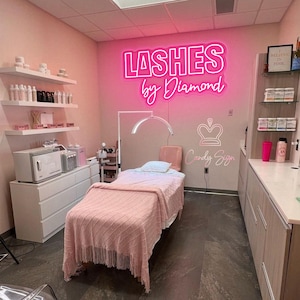 Lashes by Diamond Neon Sign,custom Lash Room Neon Decor,lash Salon Sign ...