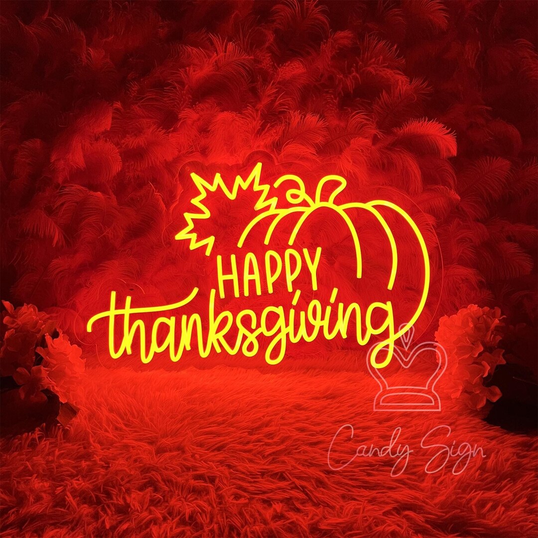 Happy Thanksgiving Pumpkin Neon Sign,thanksgiving LED Neon Sign ...