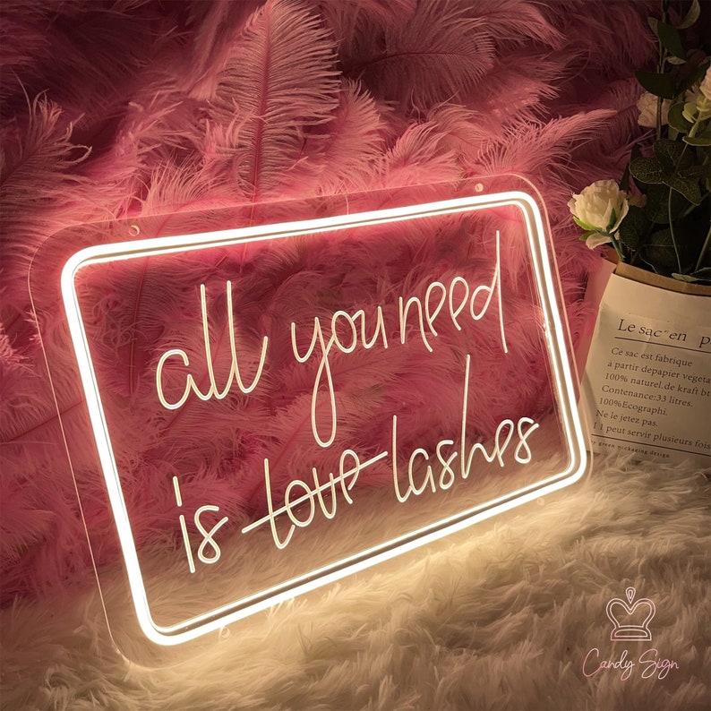 All You Need is Lashes Neon Signusb Neon Light for Bedroom3d - Etsy