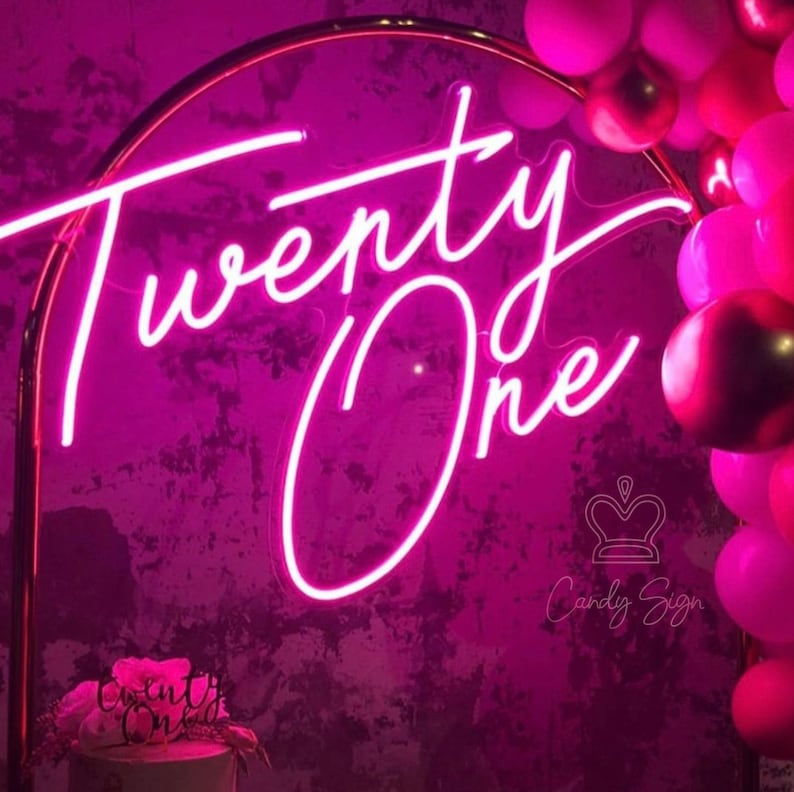 Twenty One Neon Sign Custom21 Year Old Birthday Decor LED - Etsy