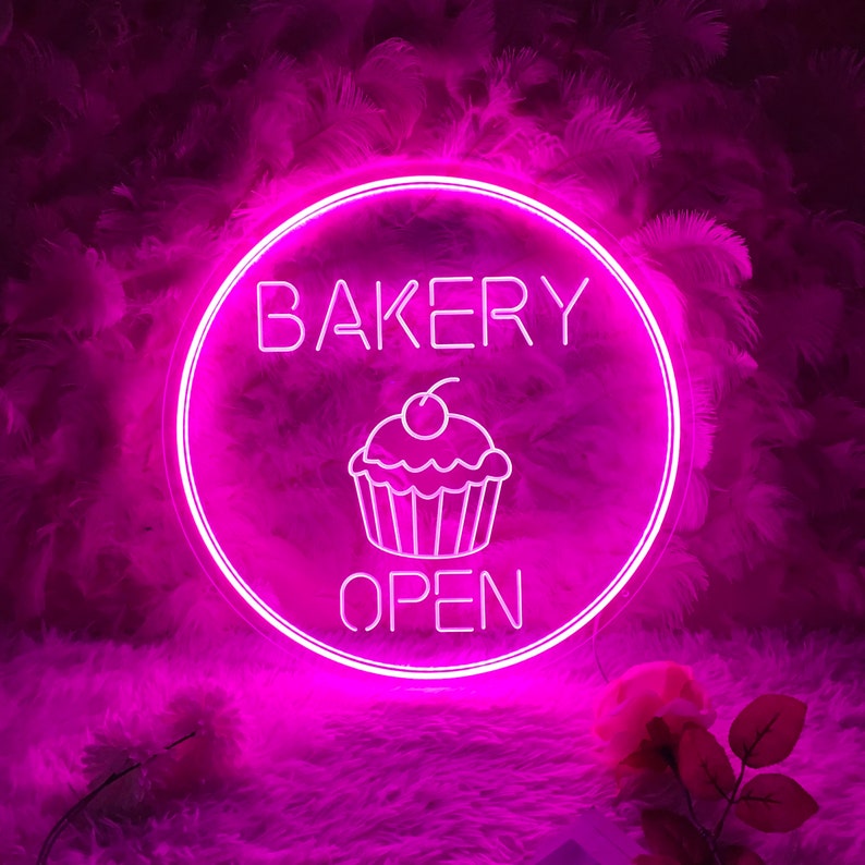 Bakery Open Neon Sign,custom Shop Open Neon Sign,3d Engrave Acrylic ...