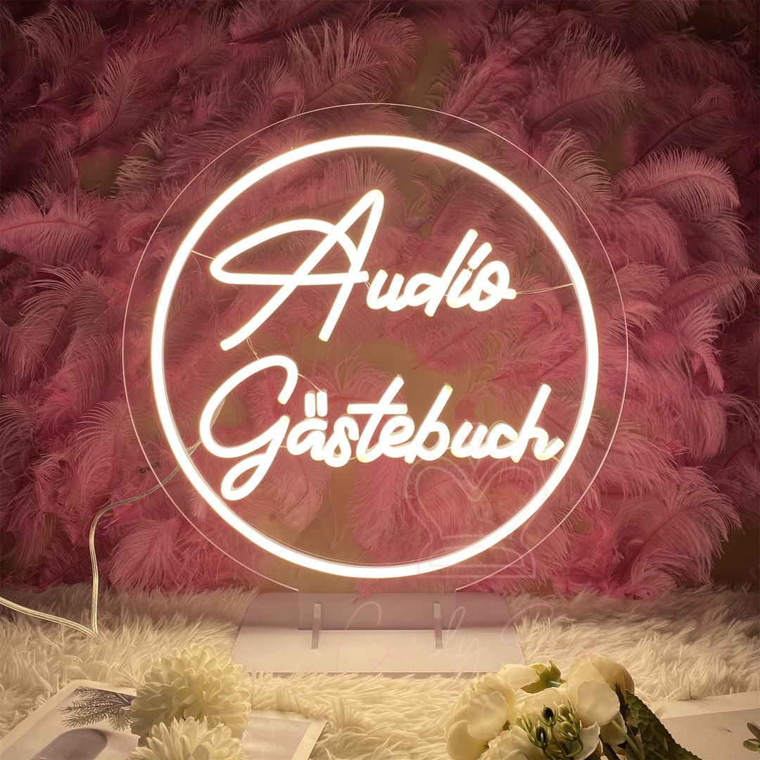 Audio Gästebuch Table Neon Sign,custom Wedding Reception Sign,audio ...