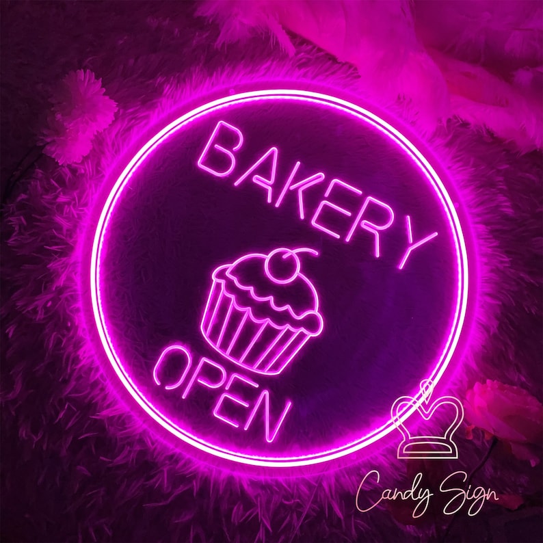Bakery Open Neon Sign,custom Shop Open Neon Sign,3d Engrave Acrylic ...