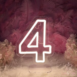 Mini Numbers Neon Sign,9.5 Inch Wedding Number Sign,custom Wedding Neon ...