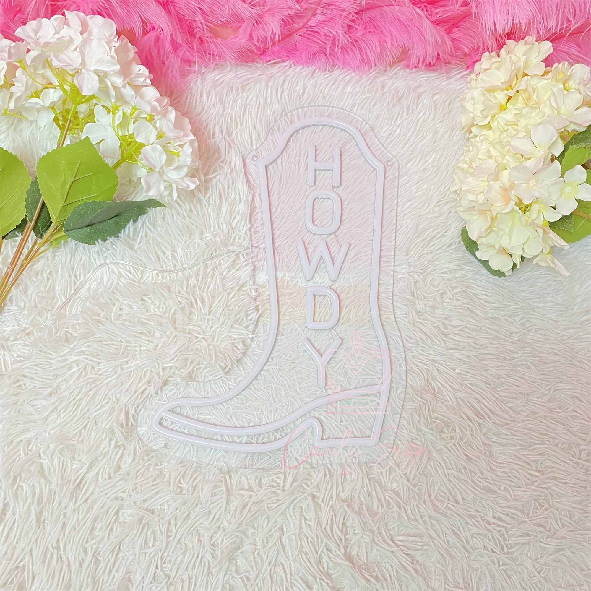 Howdy Boots Neon Sign,custom Western Cowgirl LED Neon Light,light up ...