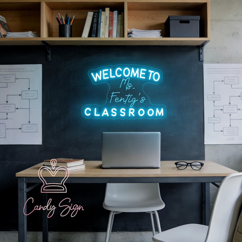 Custom Teacher Name Neon Sign, Personalized Teacher Name LED Neon Light ...