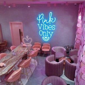 Pink Vibes Only Neon Sign,custom Neon Sign,neon Salon Sign,summer ...