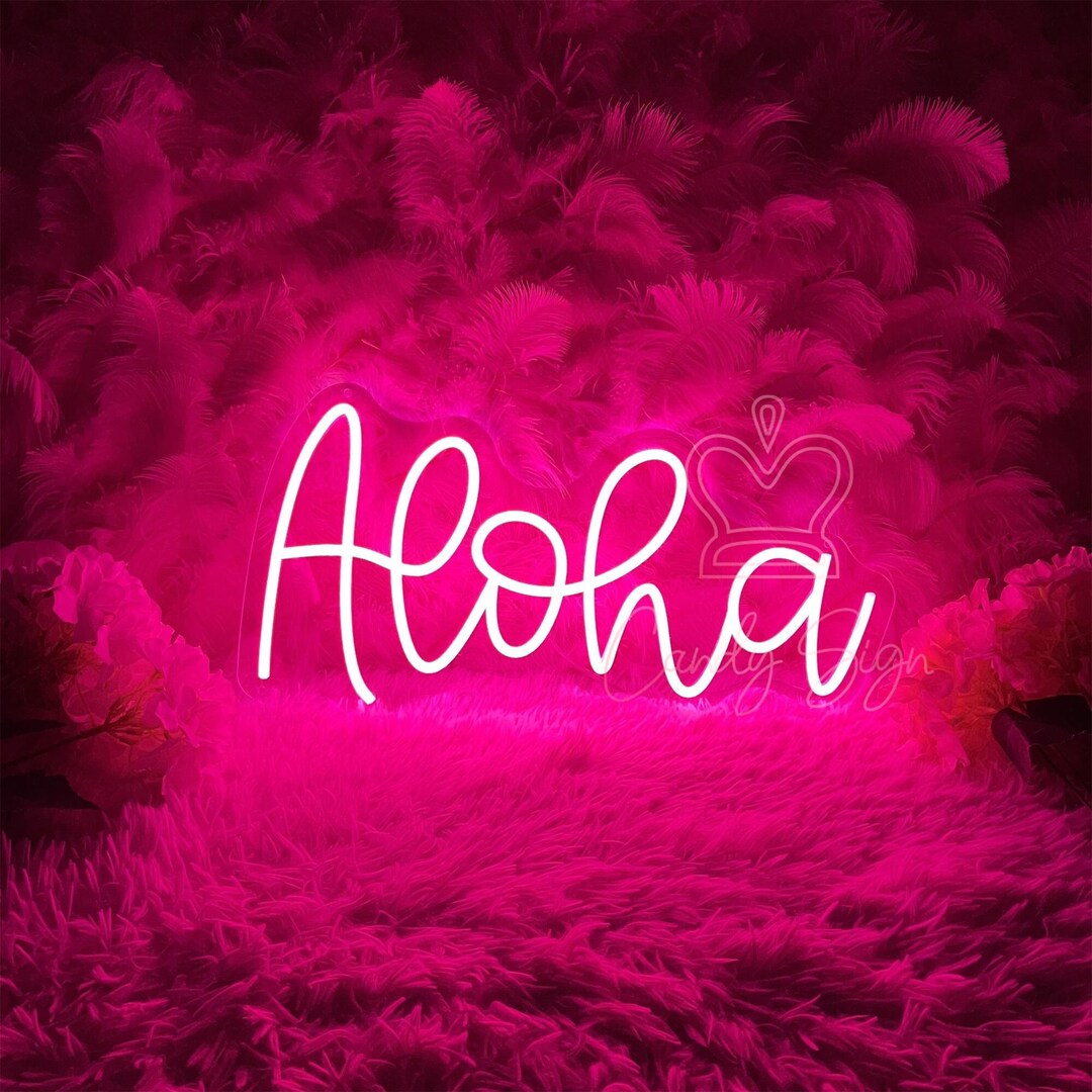 Aloha Neon Sign,custom Hawaii Tropical Pink LED Neon Light,summer Beach ...