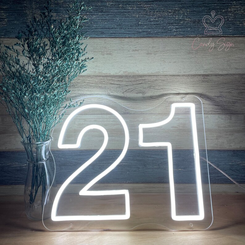 21st Twenty One Birthday Neon Sign Custom LED Light Sign - Etsy