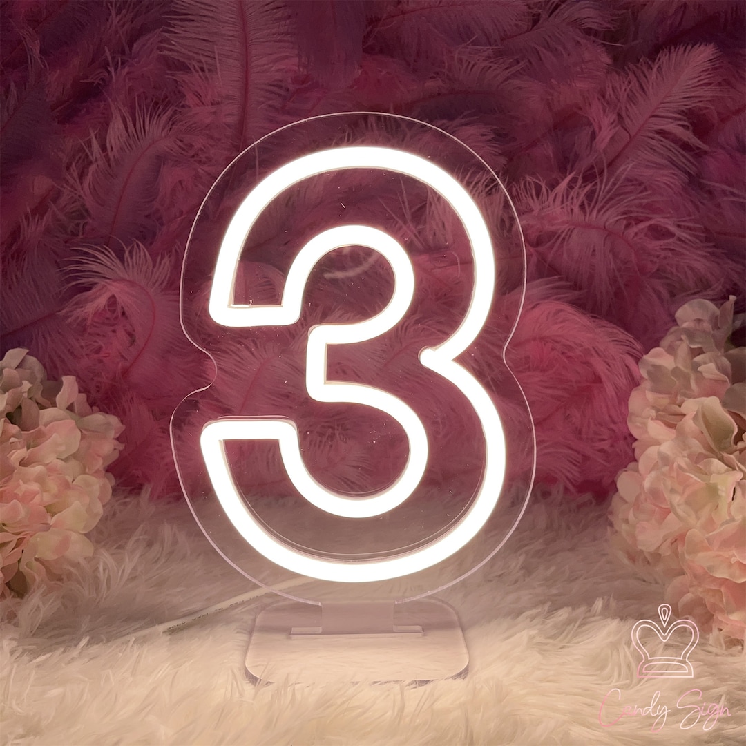 Mini Numbers Neon Sign,9.5 Inch Wedding Number Sign,custom Wedding Neon ...