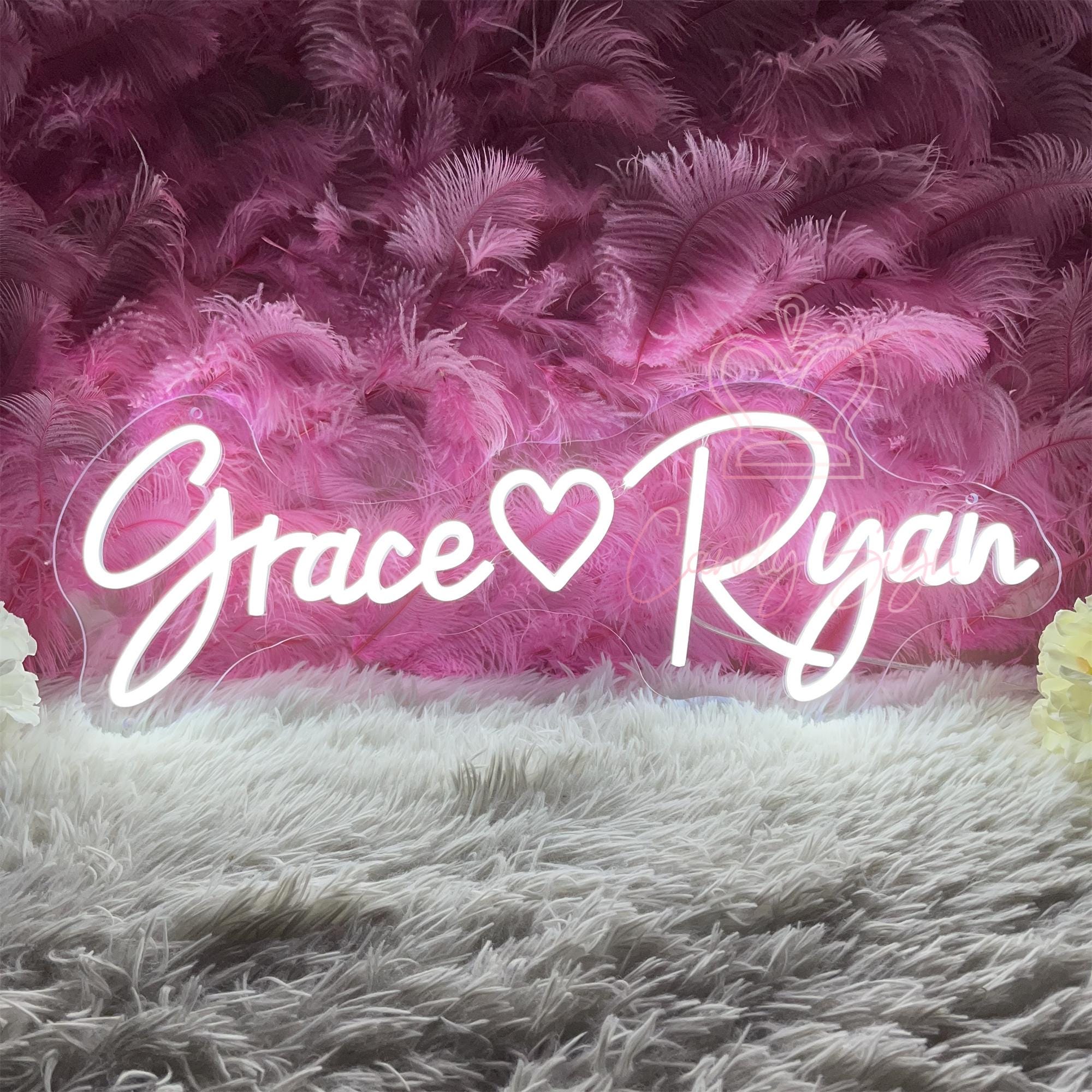 Custom Wedding LED Neon Sign,couple Names With Heart Neon Light,wedding ...