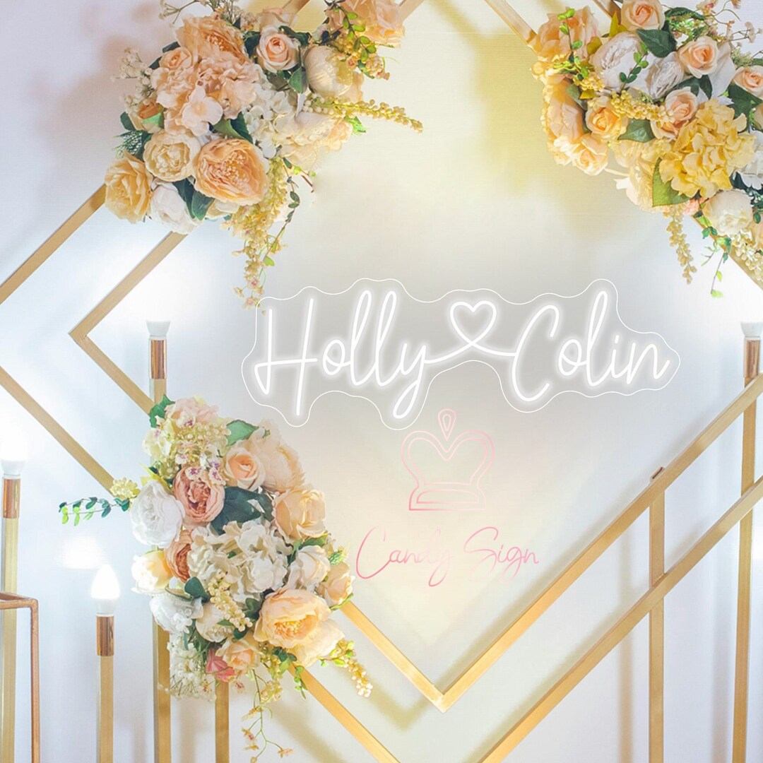 Custom Wedding LED Neon Sign,couple Names With Heart Neon Light,wedding ...