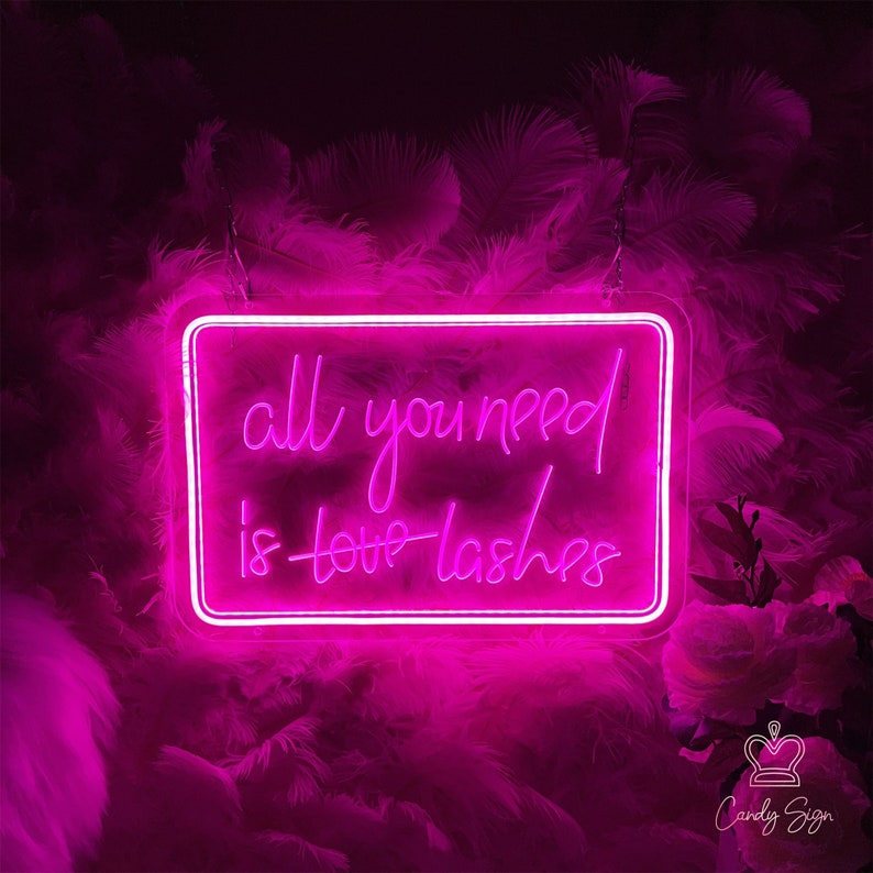 All You Need is Lashes Neon Signusb Neon Light for Bedroom3d - Etsy