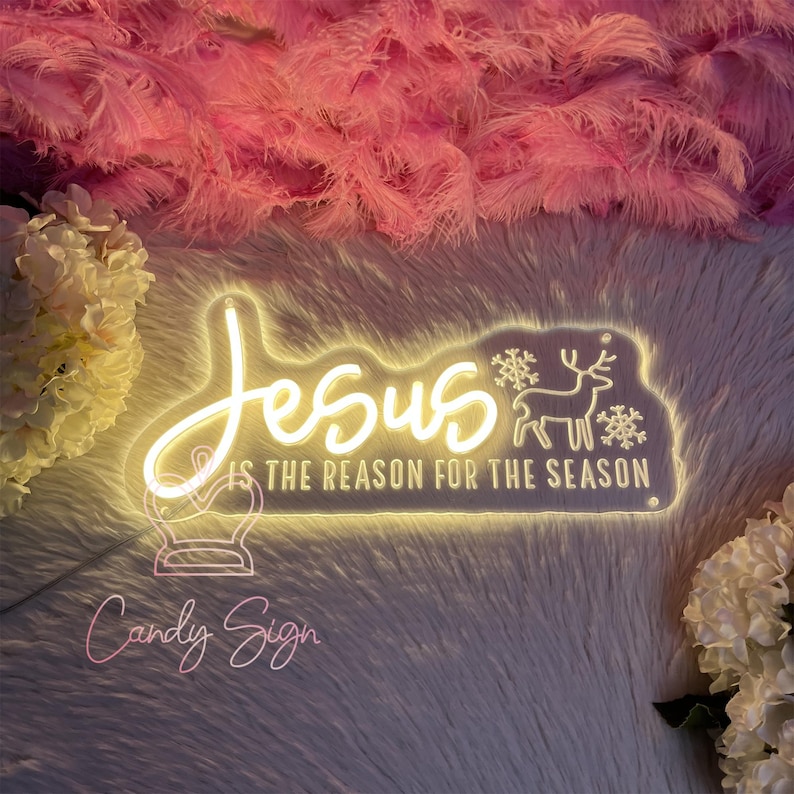 Jesus is the Reason for the Season Neon Sign, Custom Jesus LED Light ...