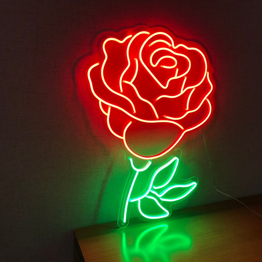 Rose Neon Sign Custom Neon Sign Wedding Custom Neon Sign LED - Etsy