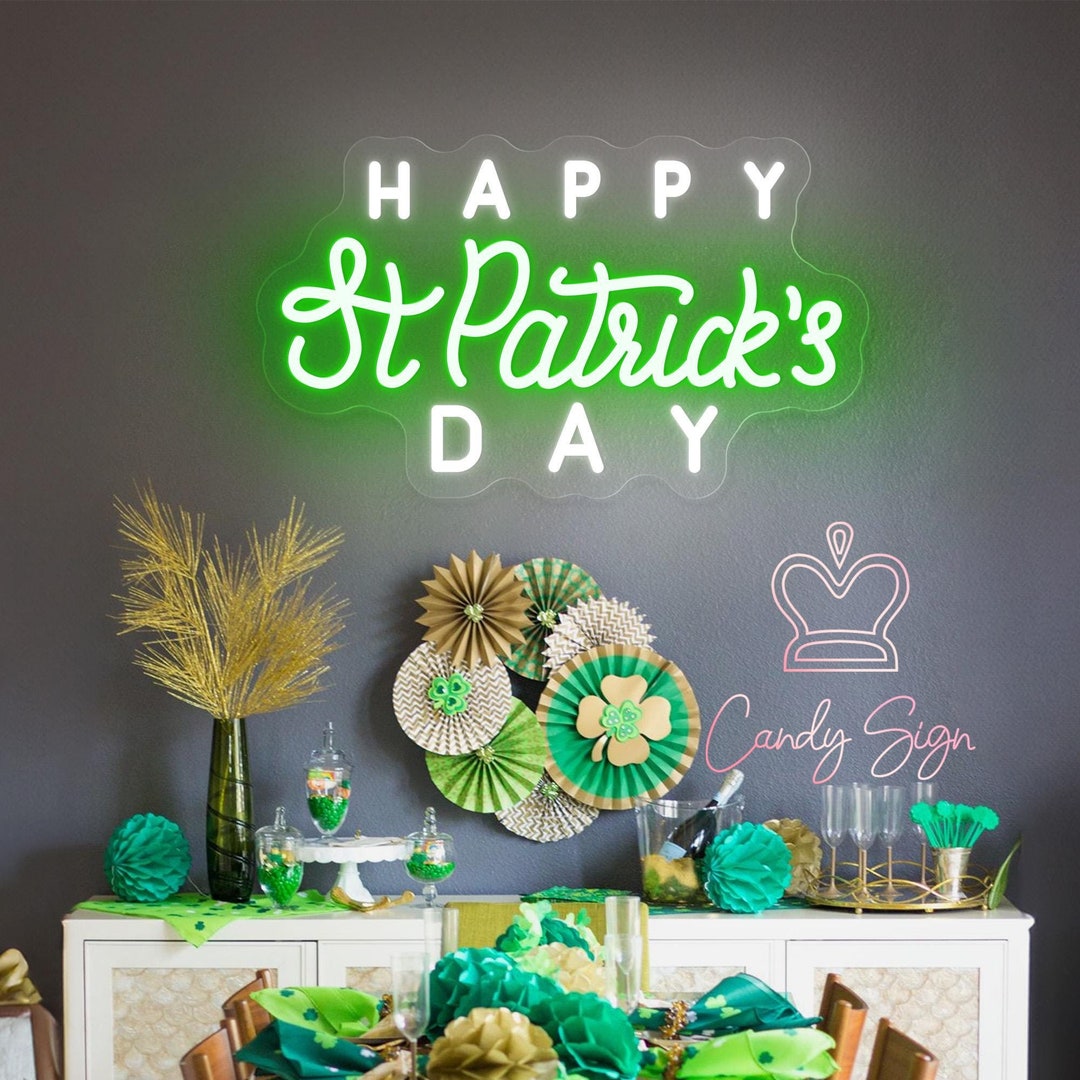 Happy St. Patrick's Day Neon Sign,custom Irish Neon Sign,patrick Wall ...