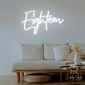 18 Eighteen Birthday Neon Sign,custom Party Decor,handmade Party Neon ...