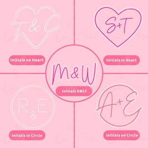 Custom Initials Wedding Neon Sign, Minimalist Initials Neon Wedding ...