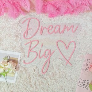 Dream Big Neon Sign,custom Neon Sign,pink Beauty Office Sign,sign for ...