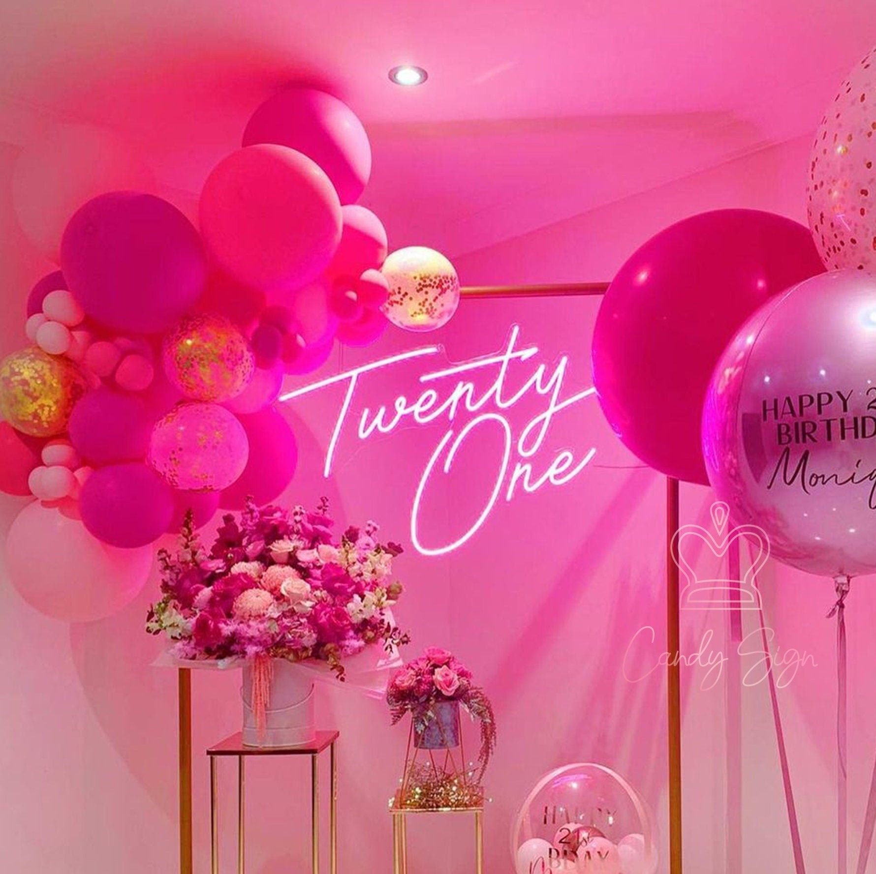 Twenty One Neon Sign Custom21 Year Old Birthday Decor LED - Etsy