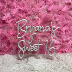 Sweet 16 Neon Sign Custom Neon Name Sign Table Light Sign 16th Birthday ...