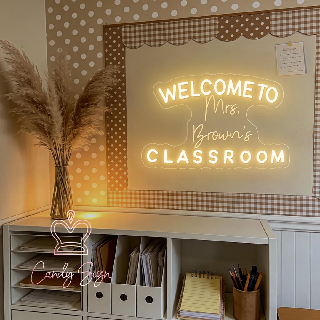 Custom Teacher Name Neon Sign, Personalized Teacher Name LED Neon Light ...
