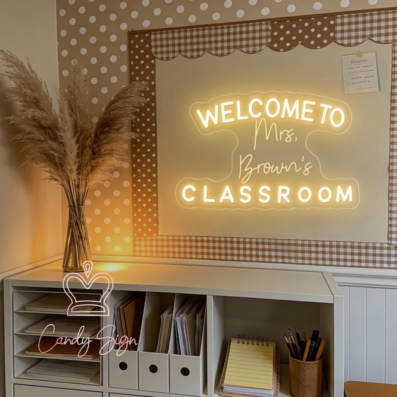 Custom Teacher Name Neon Sign, Personalized Teacher Name LED Neon Light ...