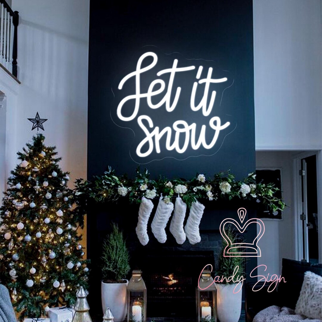 Let It Snow Neon Sign,custom Christmas Neon Light,led Light for Bedroom ...