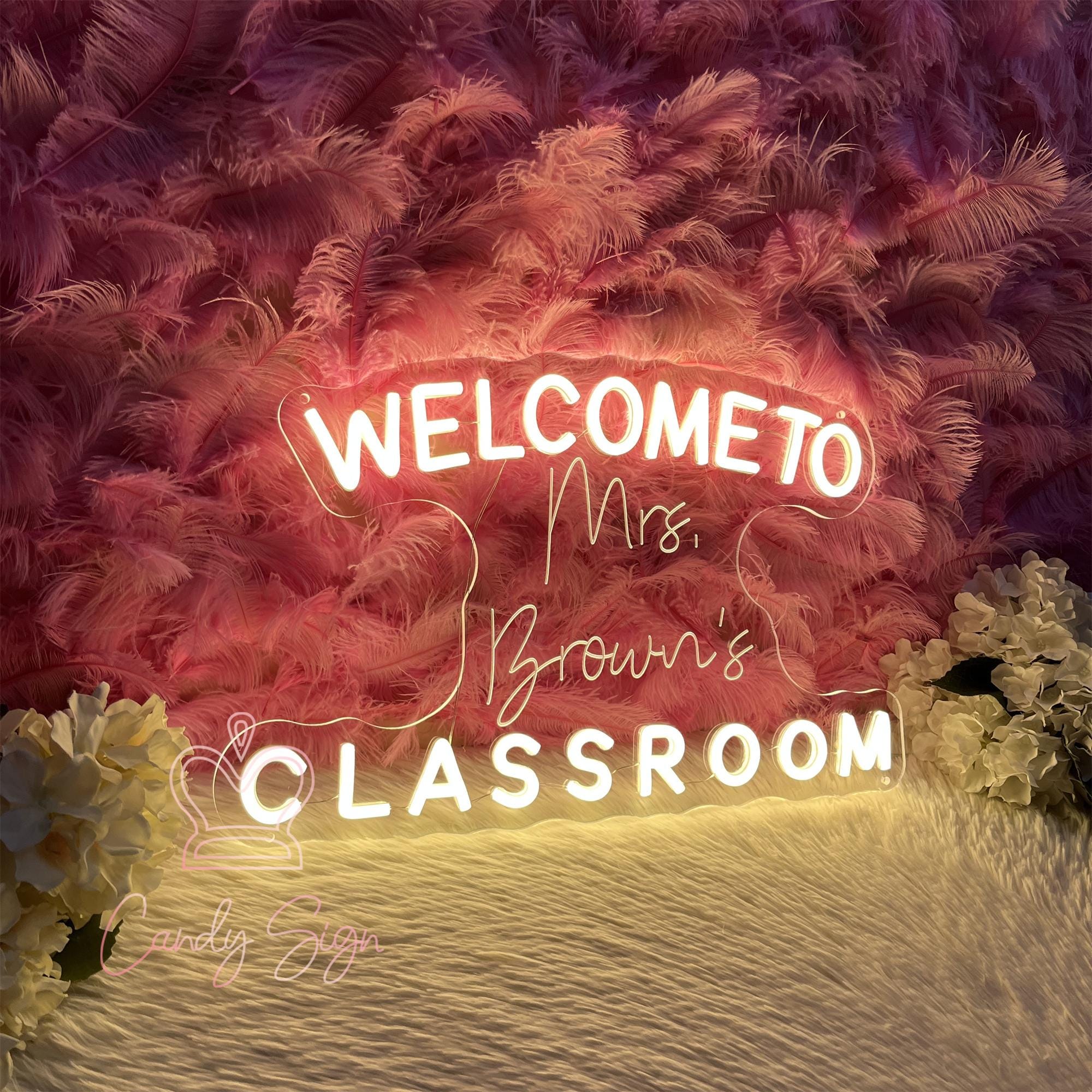 Custom Teacher Name Neon Sign, Personalized Teacher Name LED Neon Light ...