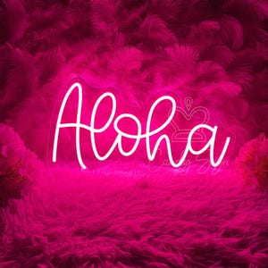 Aloha Neon Sign,custom Hawaii Tropical Pink LED Neon Light,summer Beach ...