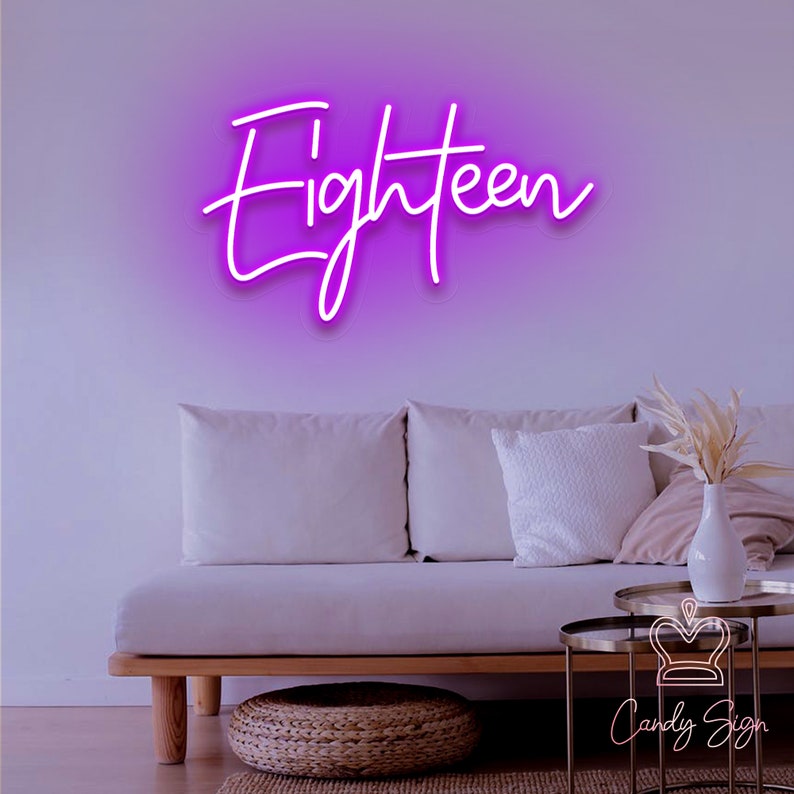 18 Eighteen Birthday Neon Signcustom Party Decorhandmade - Etsy
