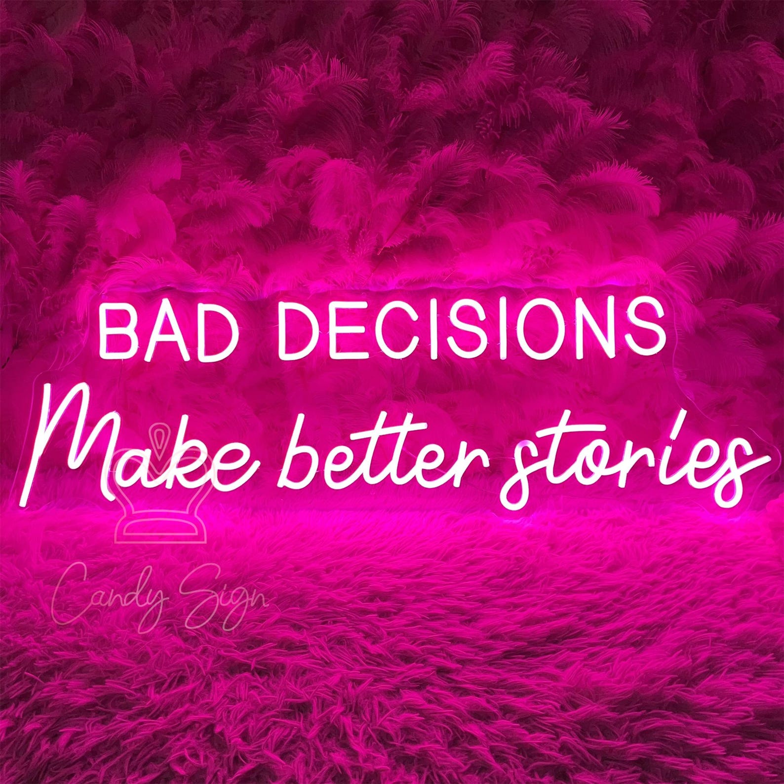 Bad Decisions Make Better Stories Neon Sign,custom Beauty Salon Neon ...