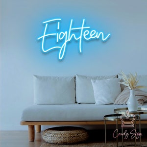 18 Eighteen Birthday Neon Sign,custom Party Decor,handmade Party Neon ...