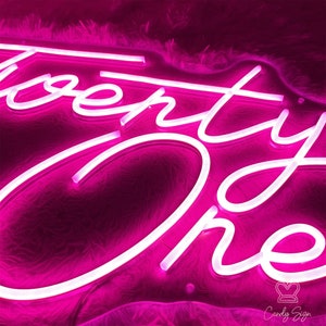 Twenty One Neon Sign Custom,21 Year Old Birthday Decor, LED Light Sign ...