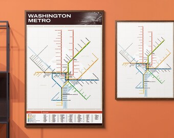 Washington Dc Metro Train Subway Map - Etsy