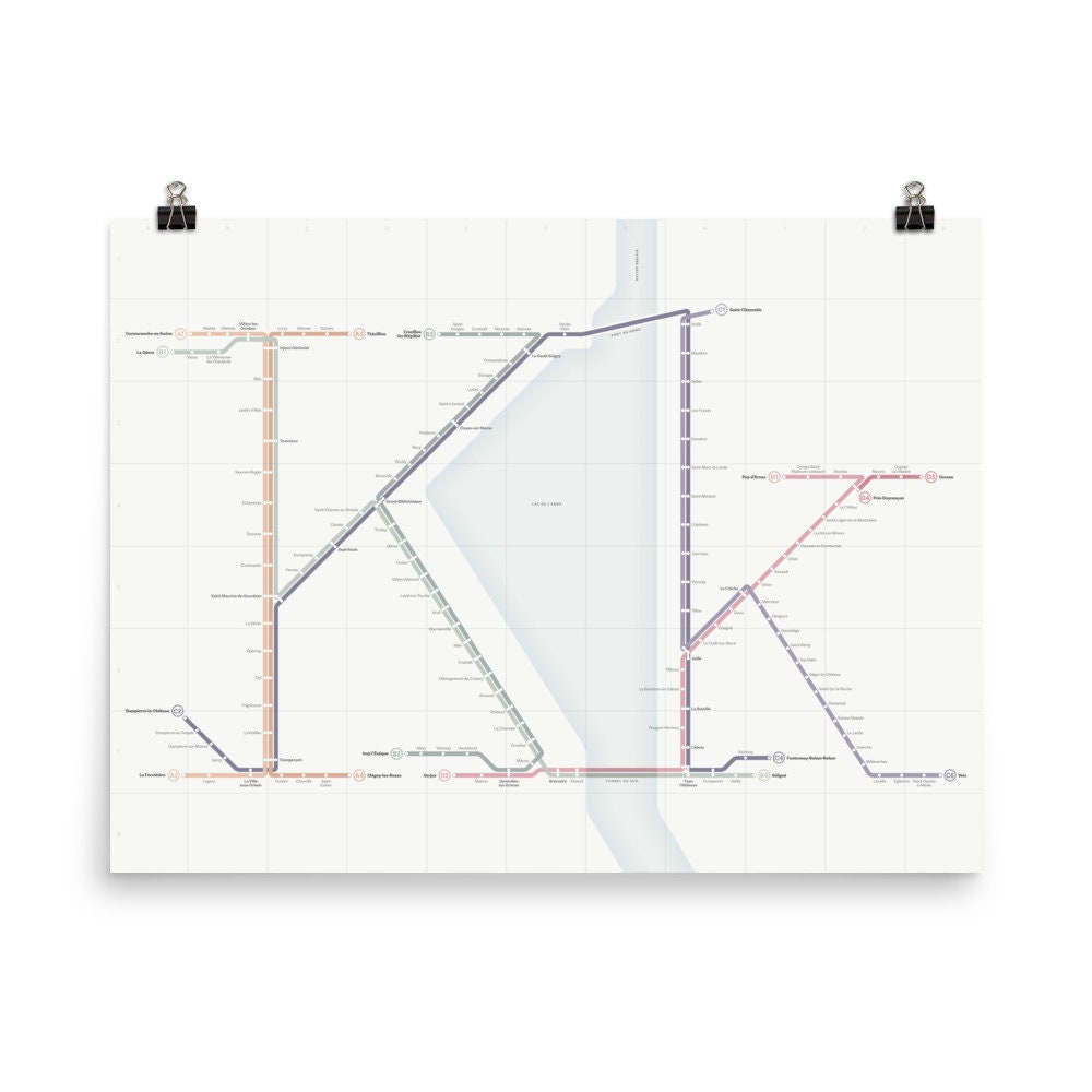 Typographic Transit Maps Stylized Map Designs - Etsy