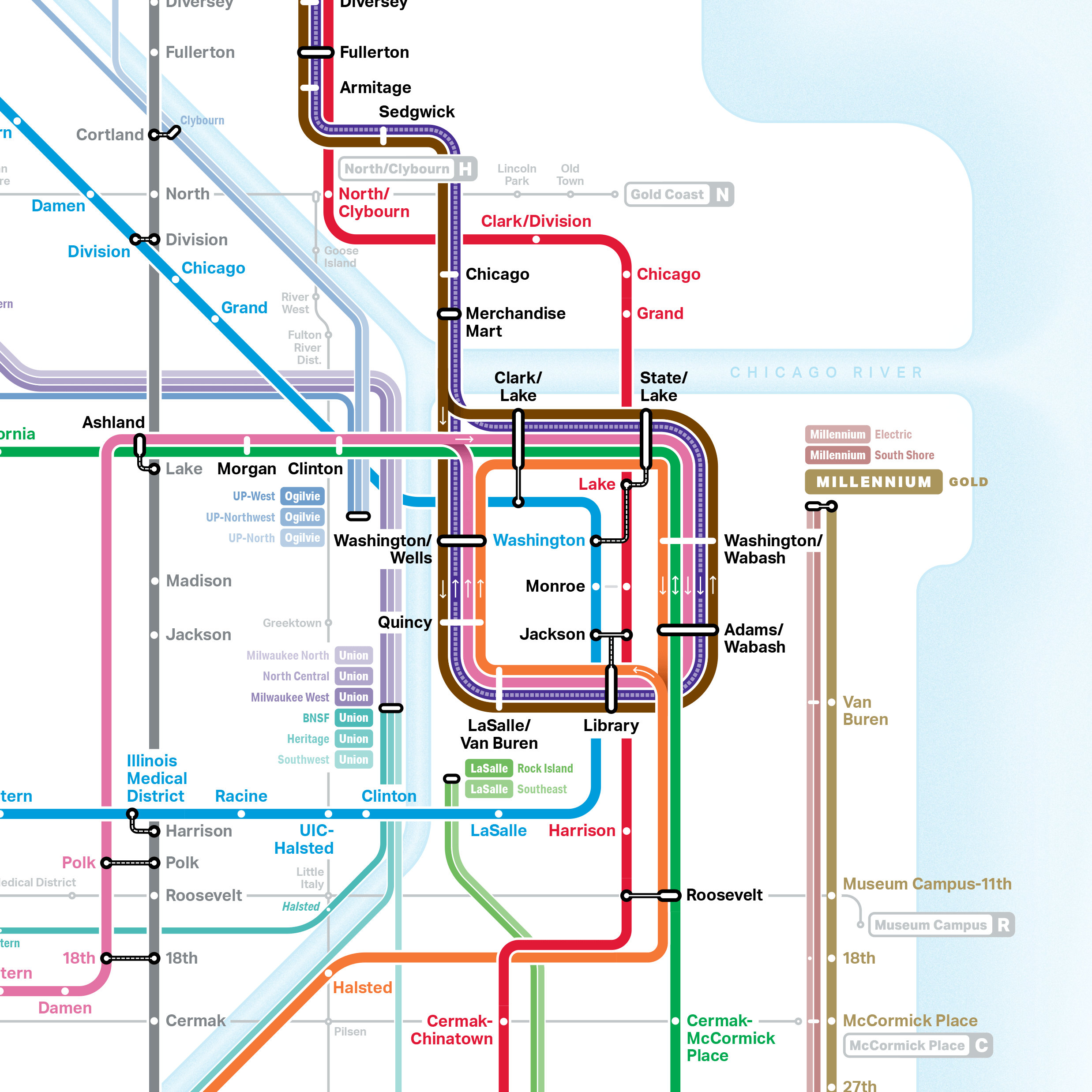 Chicago Transit Future Map - Etsy