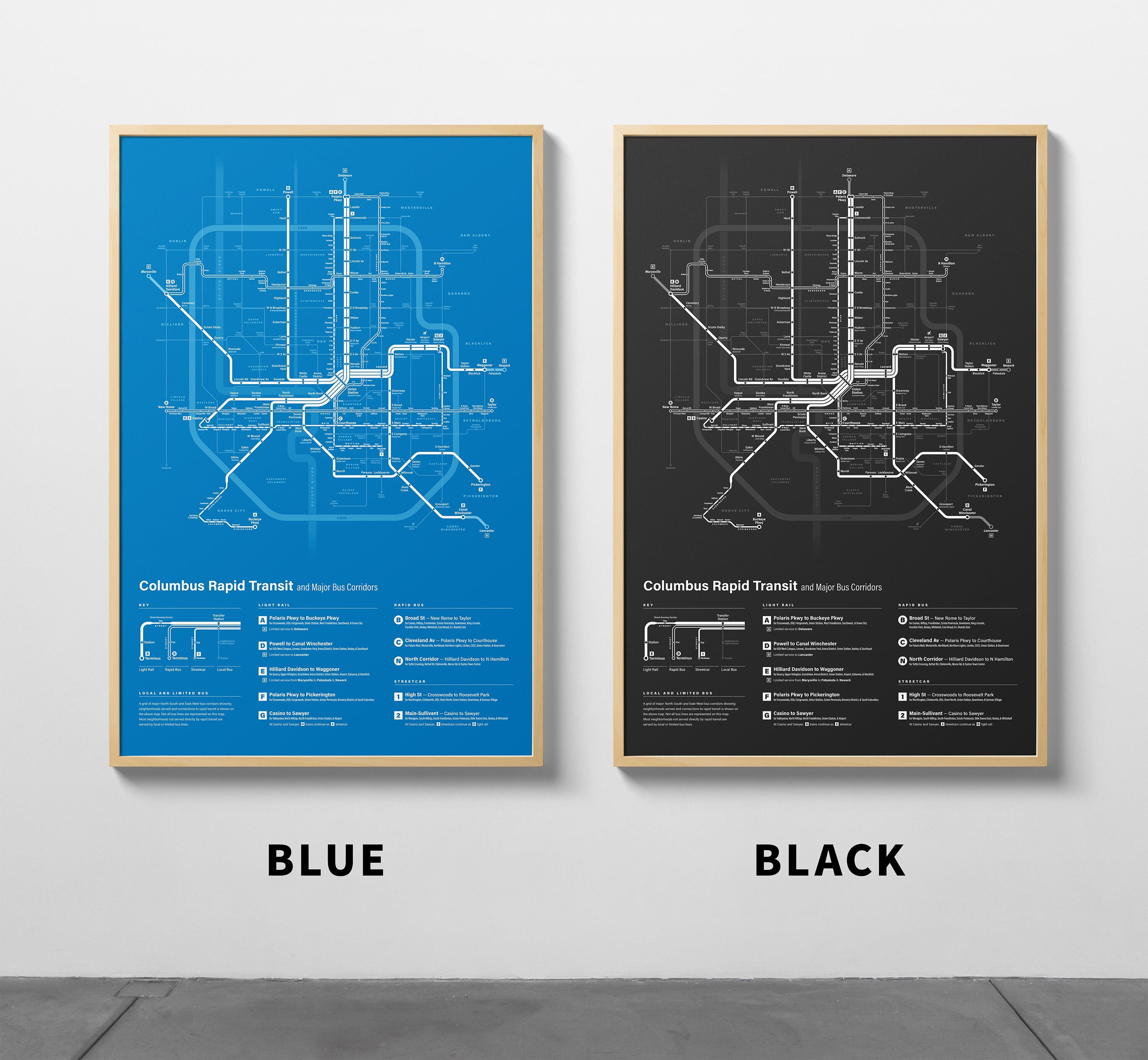 Columbus Ohio Fantasy Transit Map - Etsy