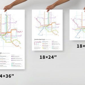 Columbus Ohio Fantasy Transit Map - Etsy