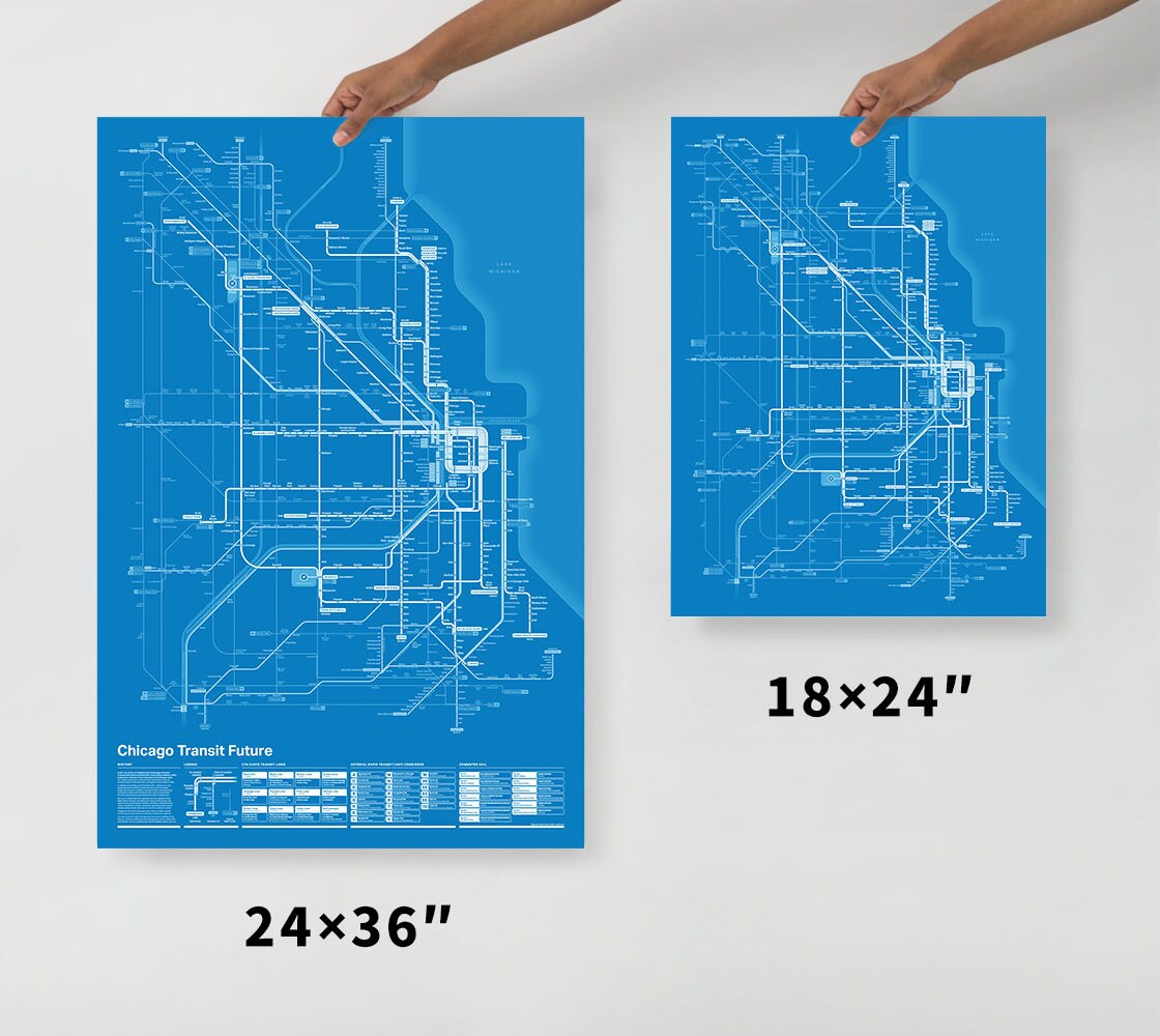 Chicago Transit Future Map - Etsy