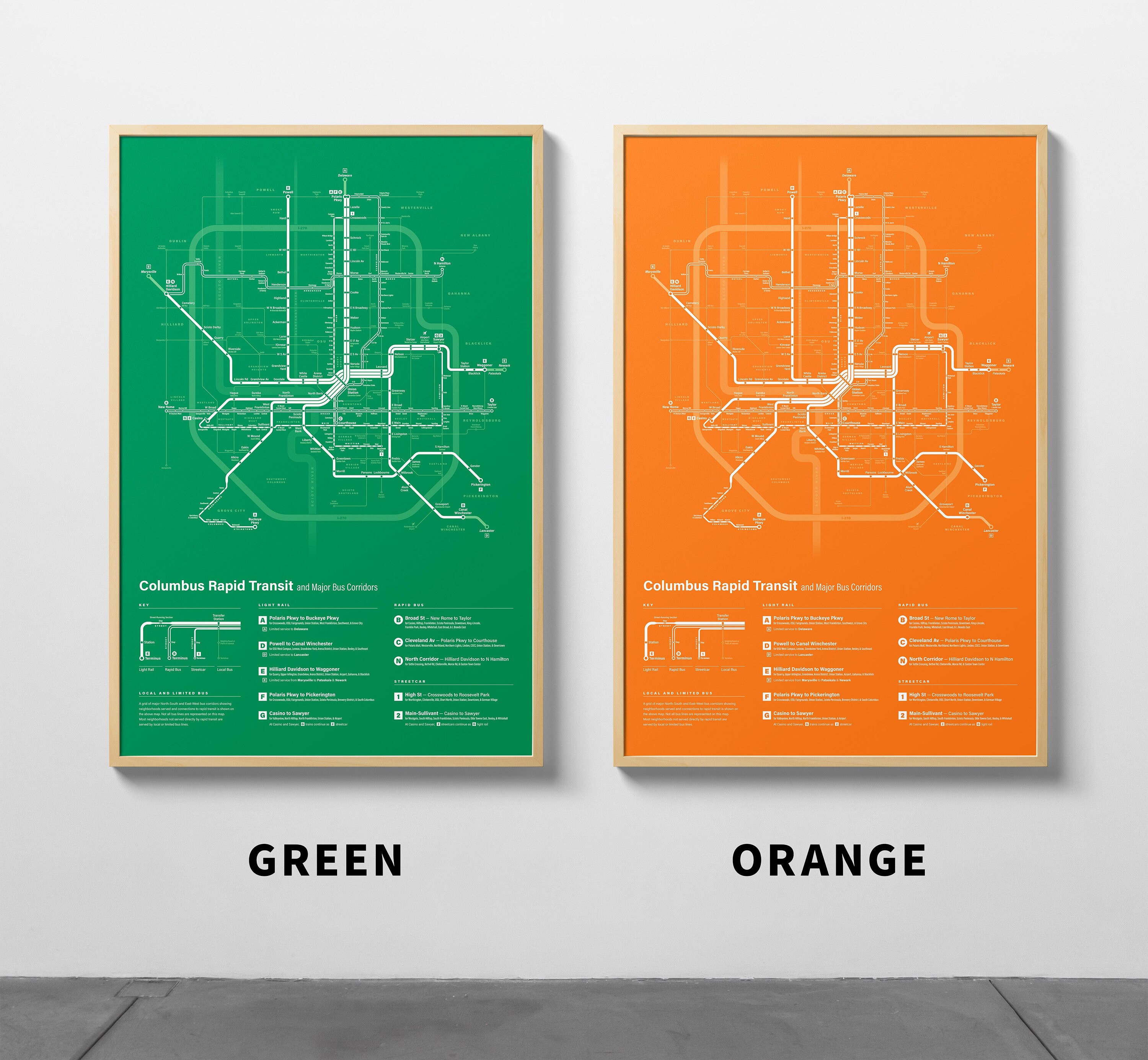 Columbus Ohio Fantasy Transit Map - Etsy